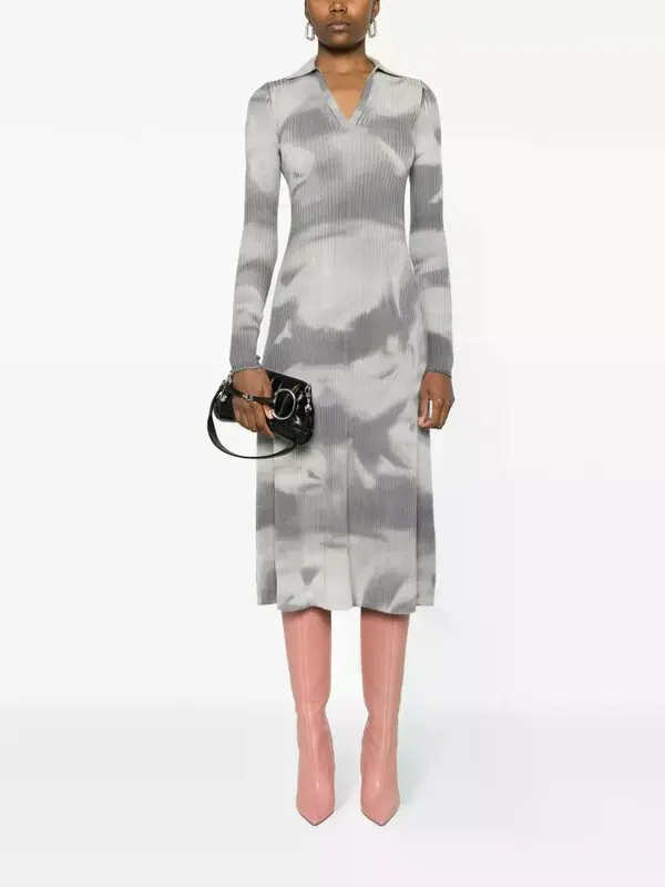 DIESEL® Wool Knitted Camouflage Midi Dress