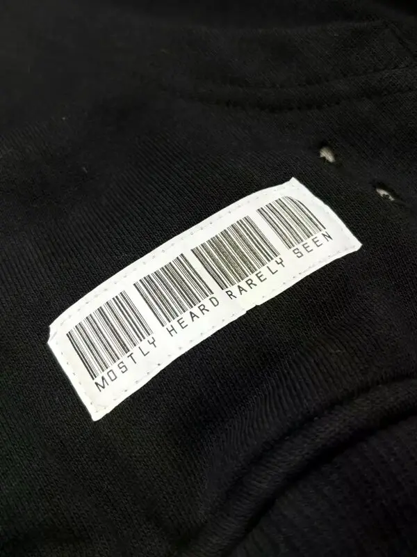 MOSTLY HEARD RARELY SEEN Layered Distressed Cotton Hoodie