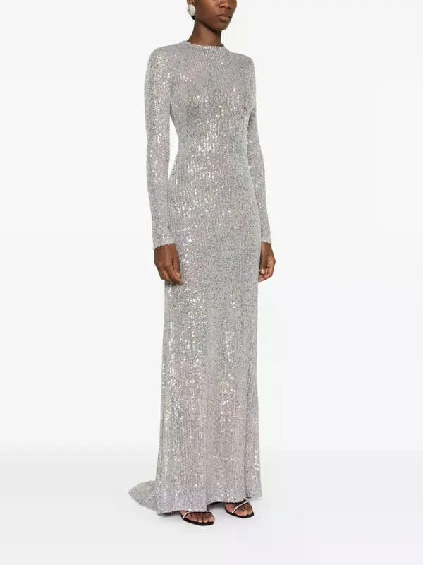 ATU BODY COUTURE Sequined Maxi Dress - Silver
