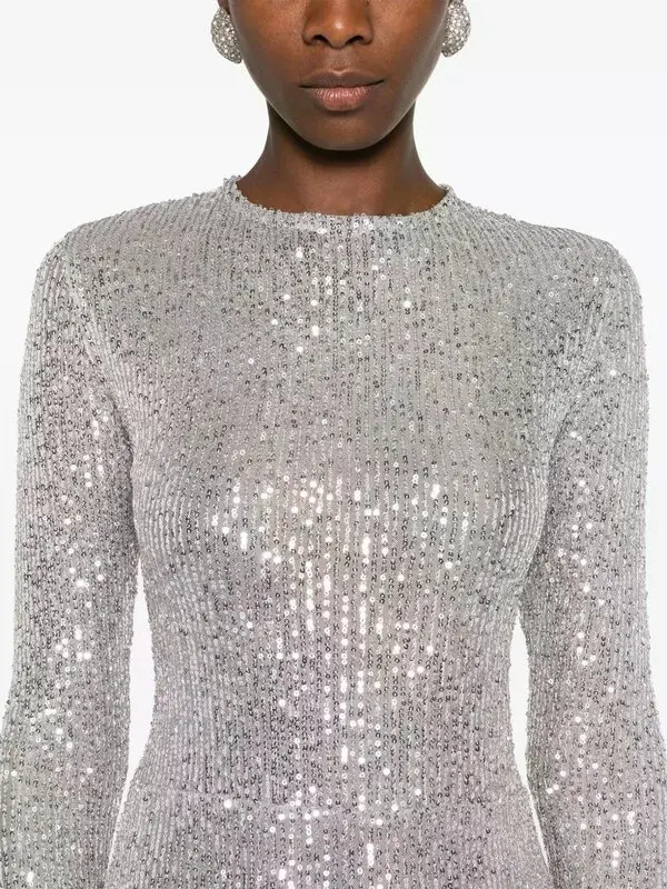 ATU BODY COUTURE Sequined Maxi Dress - Silver