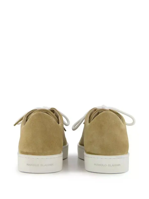 Manolo Blahnik Suede Lace-up Sneakers - Neutrals