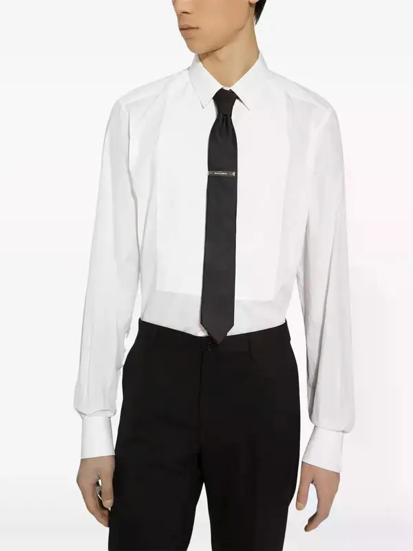 Dolce & Gabbana Engraved-logo Brass Tie Clip - Silver