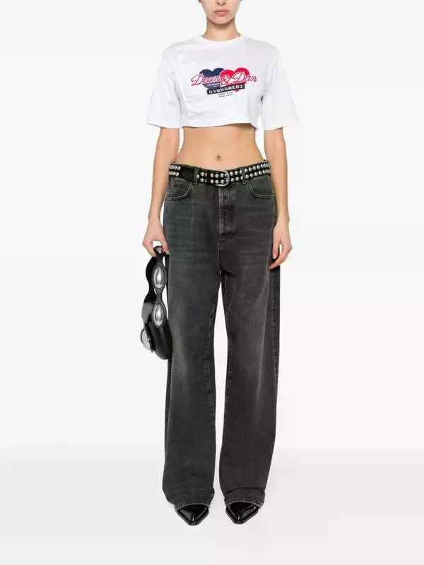 Dsquared2 Gathered Cropped T-shirt