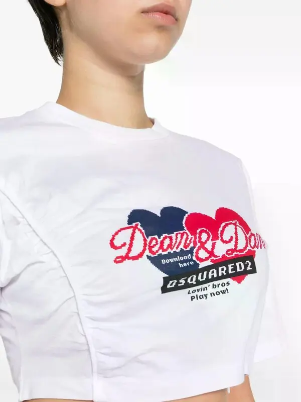 Dsquared2 Gathered Cropped T-shirt