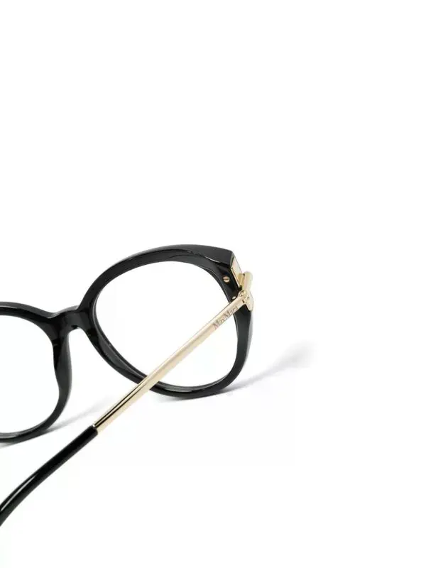 Max Mara Logo-engraved Round-frame Glasses