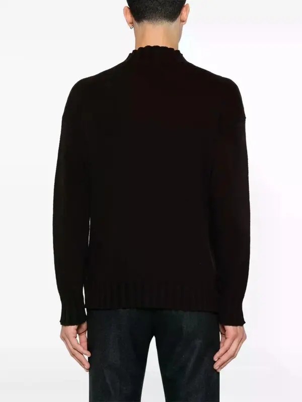 Tagliatore Two-tone Mock Neck Wool Sweater