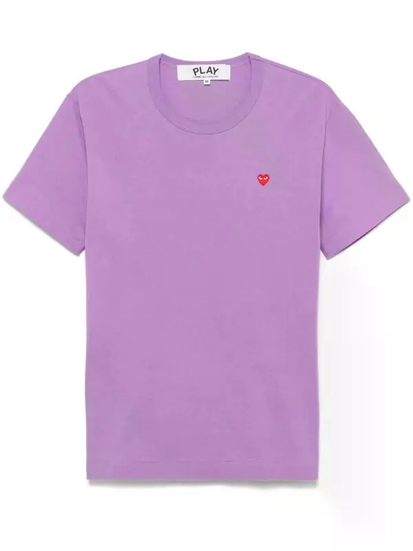 Play Comme Des Garcon Cotton Heart Patch T-shirt - Purple