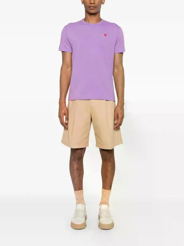 Play Comme Des Garcon Cotton Heart Patch T-shirt - Purple