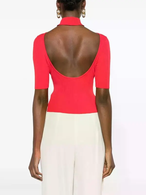 Cult Gaia Ribbed High Neck Top