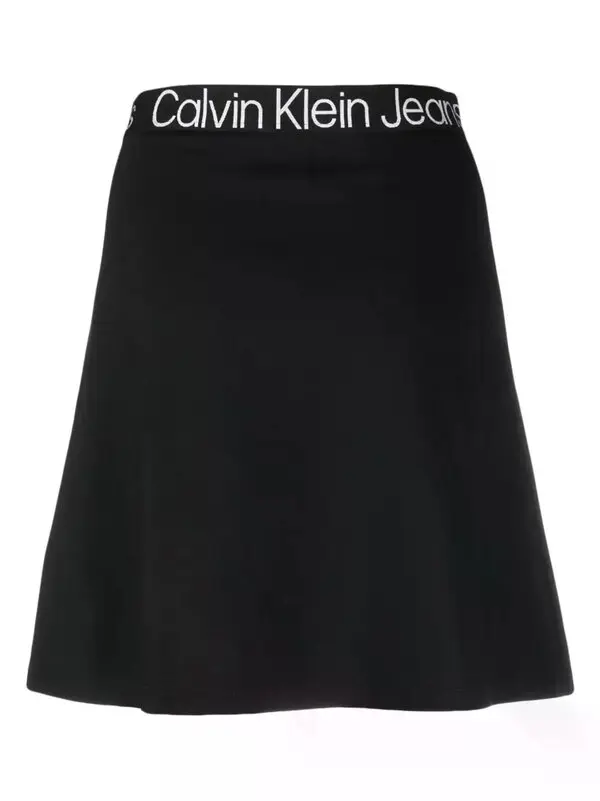 Calvin Klein Logo Waistband Straight Skirt