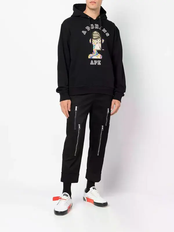 MOSTLY HEARD RARELY SEEN 8-BIT Boring Ape Graphic Print Hoodie - Black