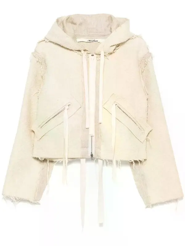 MIDORIKAWA Raw Edge Hooded Jacket - Neutrals