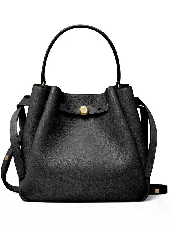 Tory Burch Romy Leather Bucket Bag - Black