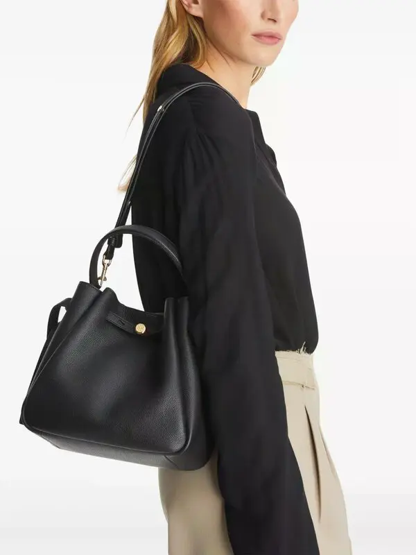 Tory Burch Romy Leather Bucket Bag - Black