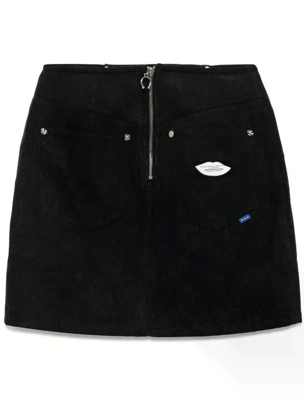 SJYP Rhinestone Embellished Denim Skirt