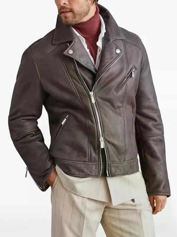 Brunello Cucinelli Shearling-lined Leather Jacket