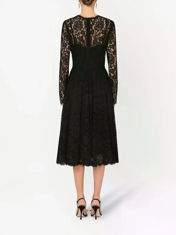 Dolce & Gabbana Lace Long-sleeved Midi Dress