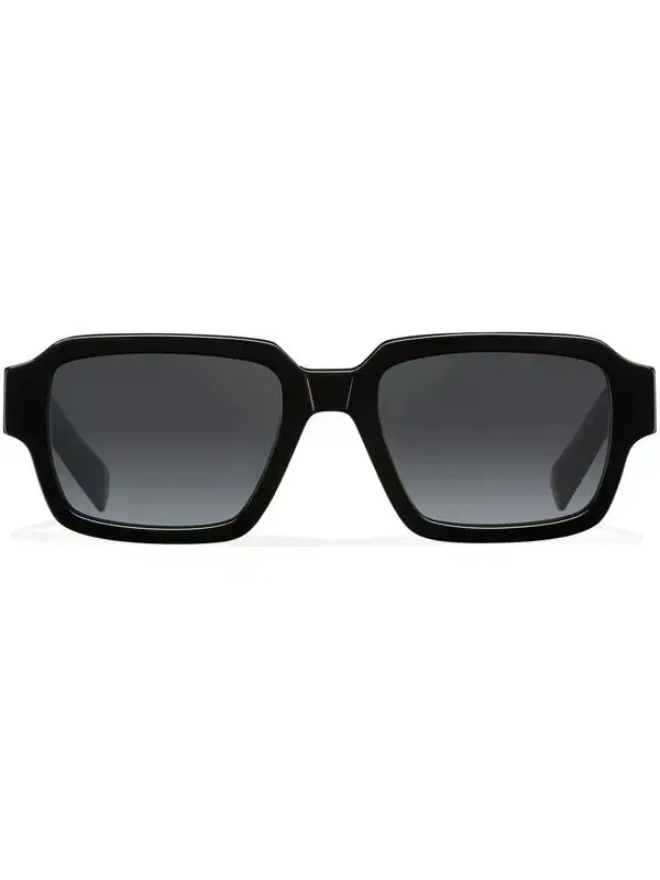 Prada Rectangle Frame Sunglasses With Logo Detail - Black