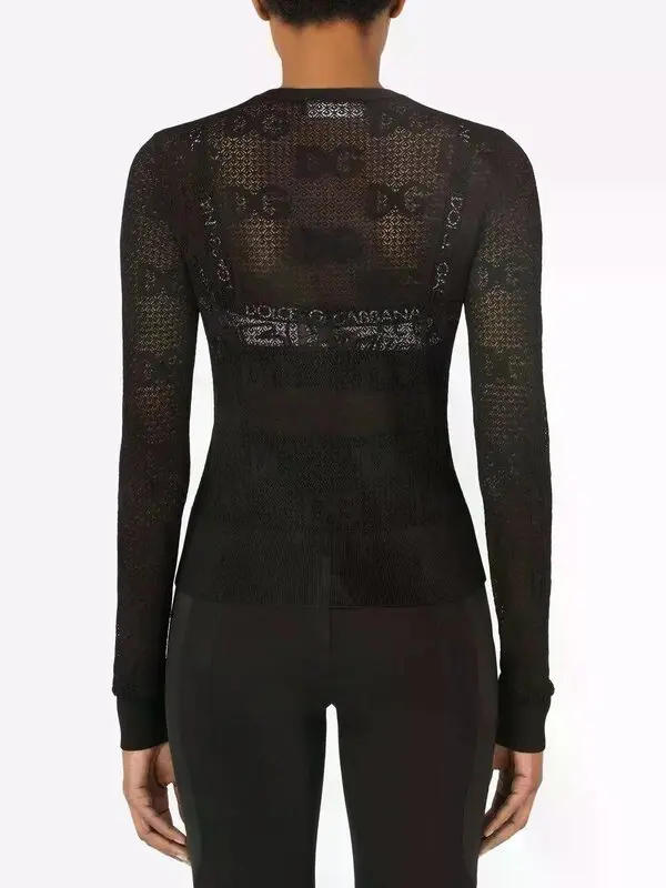 Dolce & Gabbana Lace-stitch Logo Jacquard Cardigan