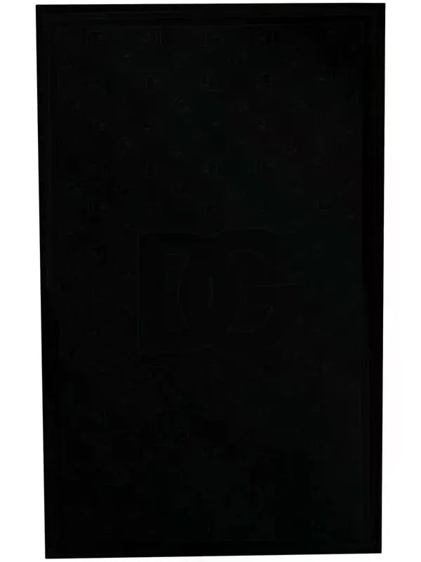 Dolce & Gabbana Jacquard-logo Beach Towel - Black