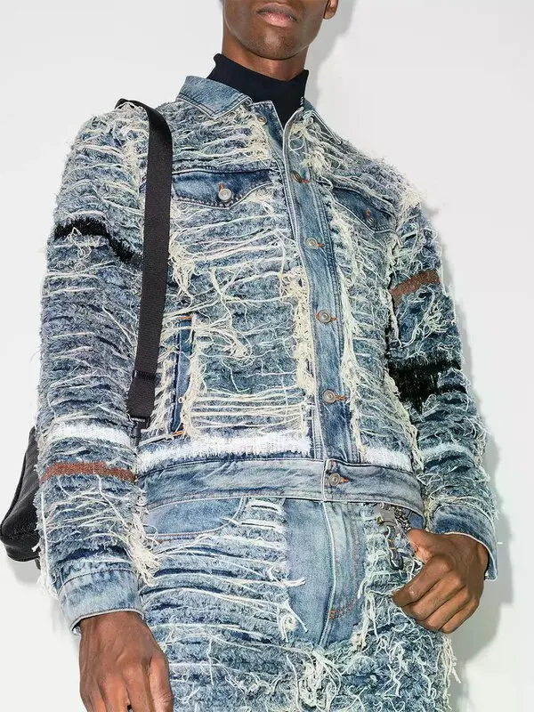 1017 Alyx 9sm X Blackmeans Shredded Denim Jacket