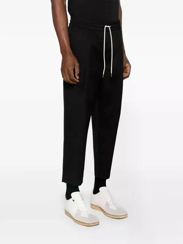 Drole De Monsieur Drawstring Twill Cropped Trousers