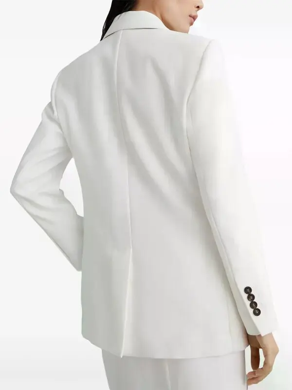 Brunello Cucinelli Double-breasted Cotton-twill Blazer With Monili Chain Detail