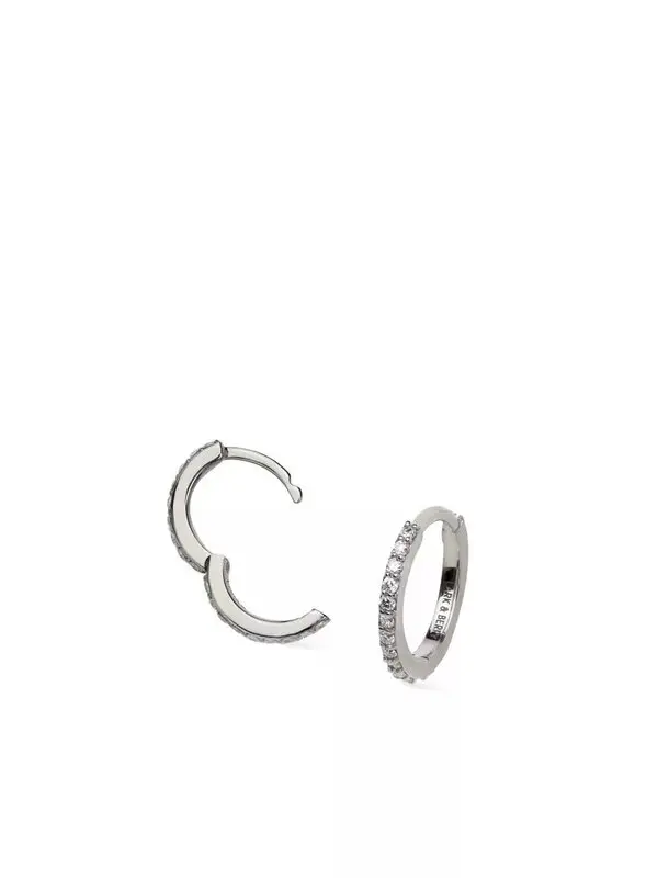LARK & BERRY 14kt White Gold Pavé Diamond Hoop Earring - Silver