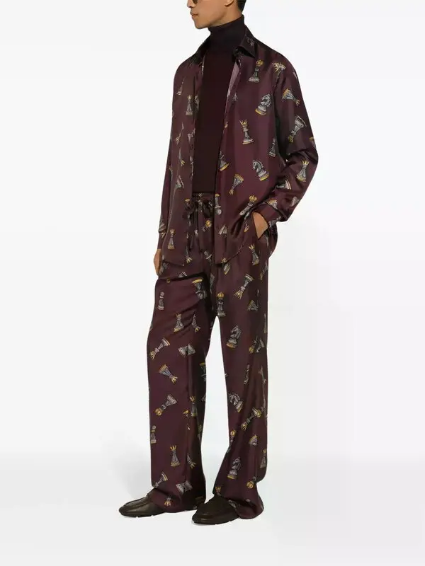 Dolce & Gabbana Chess Motif Silk Shirt