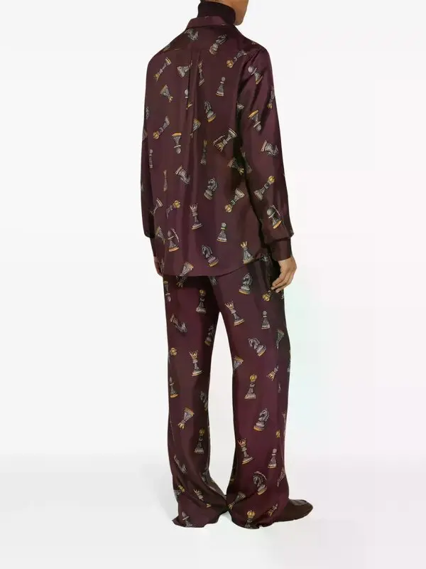 Dolce & Gabbana Chess Motif Silk Shirt