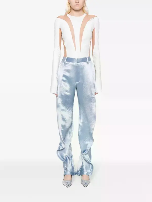 Y/project Ruffled Satin Trousers - Blue