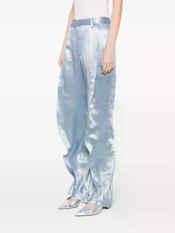 Y/project Ruffled Satin Trousers - Blue