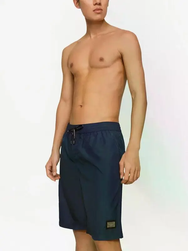 Dolce & Gabbana Logo-tag Long-leg Swim Shorts