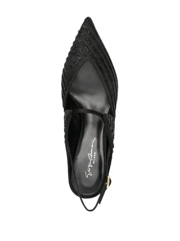 Giorgio Armani Bead-embellished Slingback Pumps