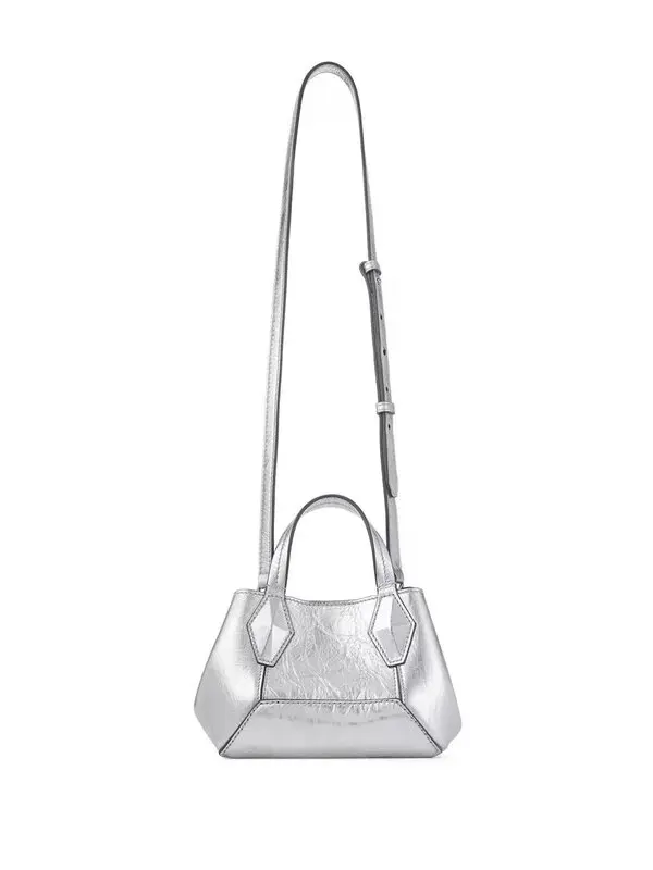 JIMMY CHOO Xs Diamond Tote Bag In Metallic Calf Leather - Silver