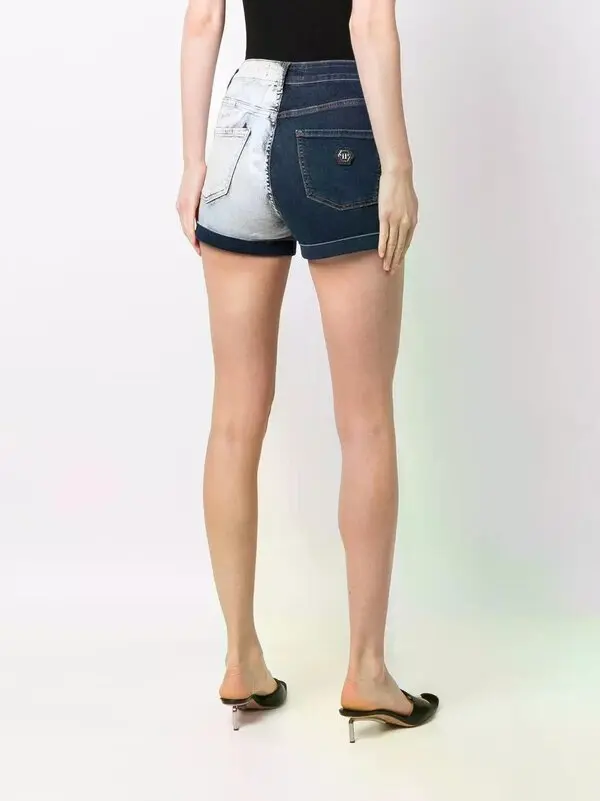 Philipp Plein Two-tone Denim Shorts