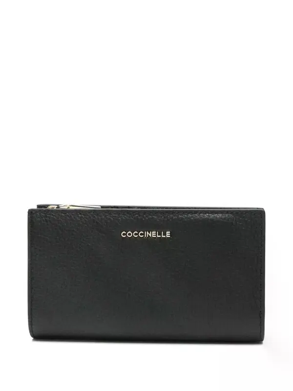 COCCINELLE Metallic Soft Leather Wallet - Black