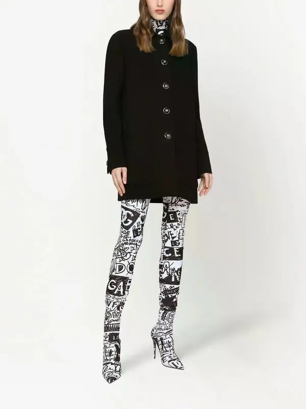 Dolce & Gabbana Galalith Button Crepe Peacoat