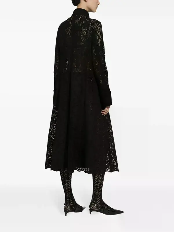 Dolce & Gabbana Lace-panelling Double-breasted Coat