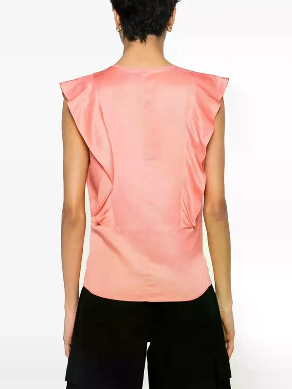 BOSS Ruffle-trim Twill Blouse
