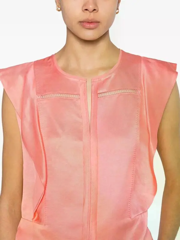 BOSS Ruffle-trim Twill Blouse