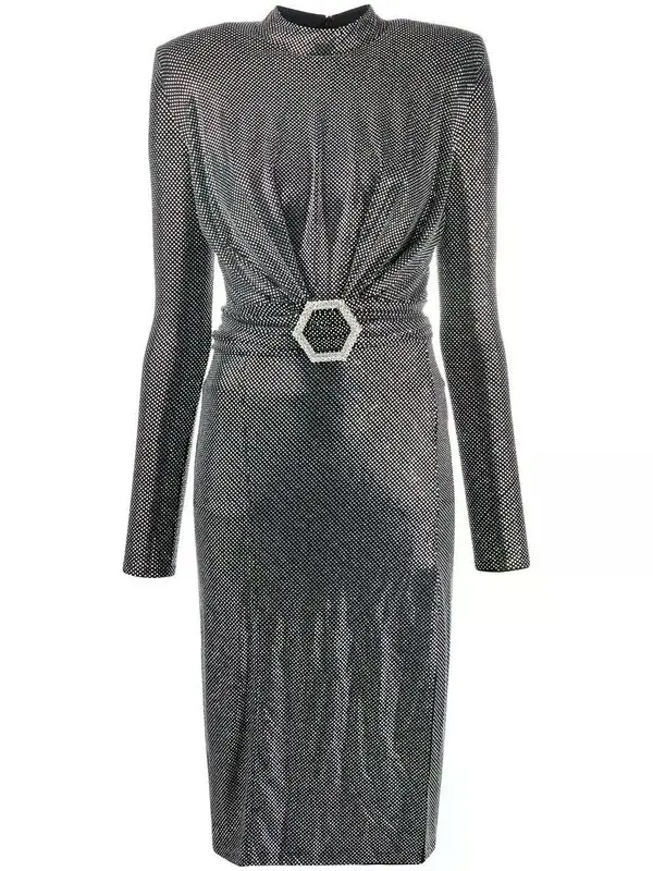 Philipp Plein Embellished Long Sleeve Dress