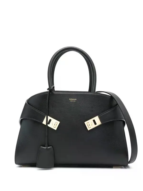 FERRAGAMO Medium Gancini-buckle Tote Bag - Black