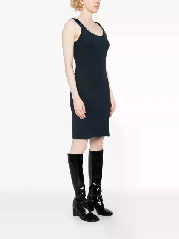 Helmut Lang Fine-ribbed Mini Dress - Blue