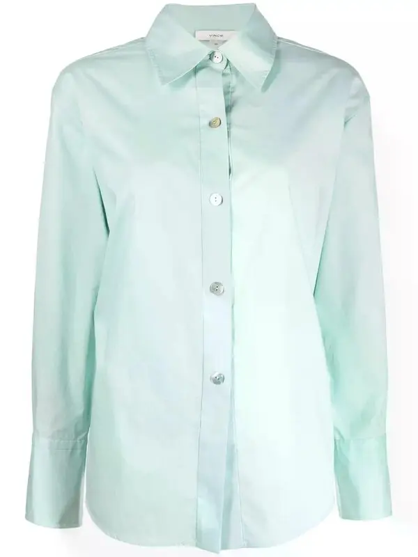 Vince Organic Cotton Blend Button-down Shirt - Blue