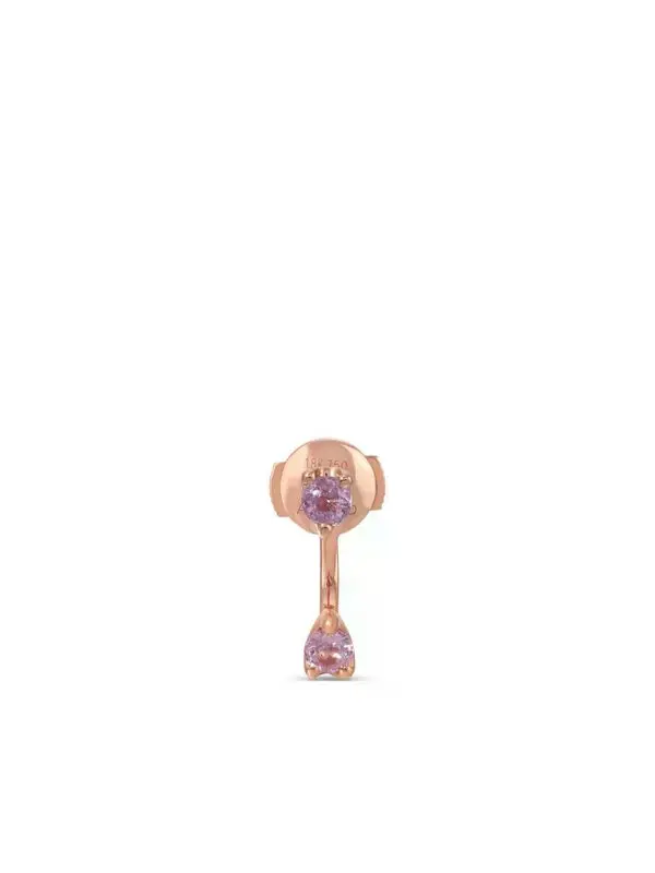 ANITA KO 18k Rose Gold Orbit Sapphire Single Earring - Pink