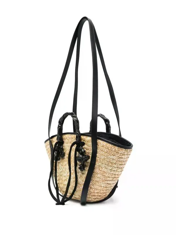 Ottolinger Raffia Tote Bag With Drawstring Fastening And Top Handles