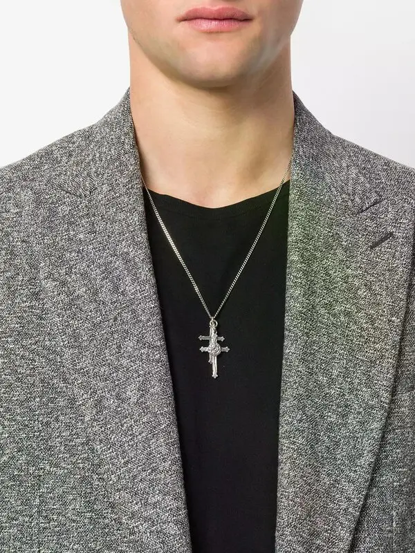 Emanuele Bicocchi Sterling Silver Cross Pendant Necklace