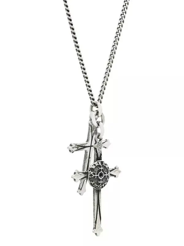 Emanuele Bicocchi Sterling Silver Cross Pendant Necklace