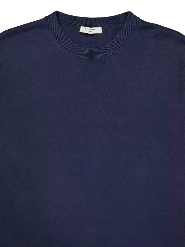 Boglioli Crew-neck Silk-cotton Blend T-shirt - Blue